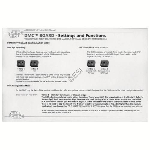 Dye DMC Board Addendum Parts and Manual – TippmannParts