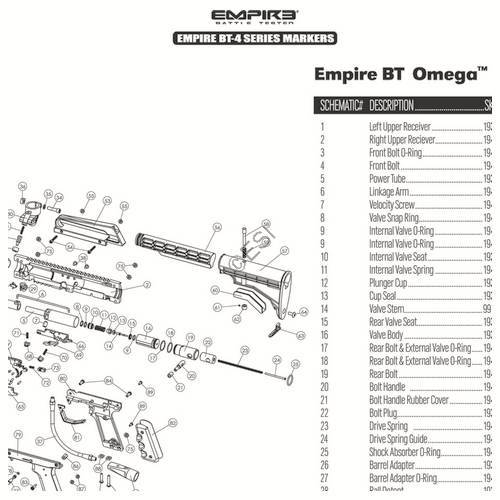 Empire BT Omega Parts and Diagram 2012 – TippmannParts