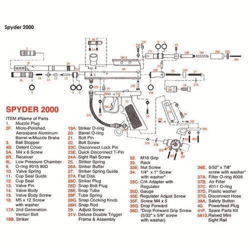 Kingman Spyder 2000 Parts and Diagram – TippmannParts