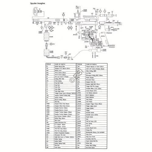 Kingman Spyder Imagine Parts and Diagram – TippmannParts