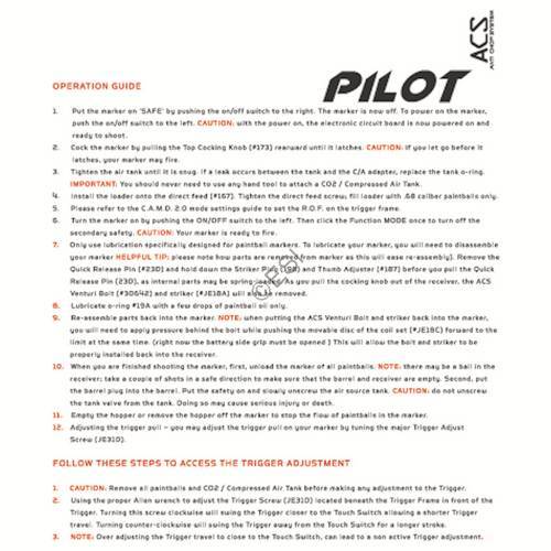 Kingman Spyder Pilot ACS Manual – TippmannParts