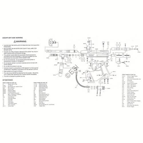 Kingman Spyder Rodeo Parts and Diagram – TippmannParts