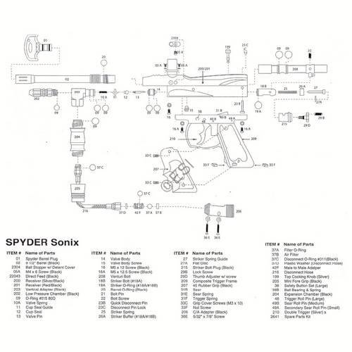 Kingman Spyder Sonix 05 Parts and Diagram – TippmannParts