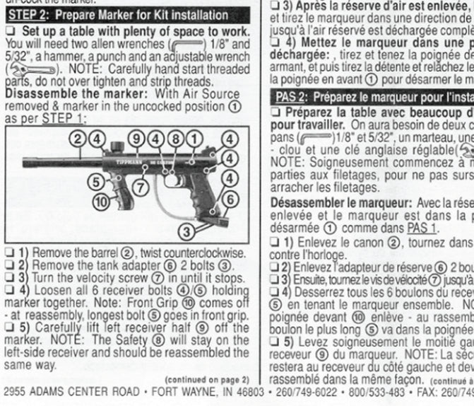 Tippmann 98 Custom RT Response Trigger Installation Parts and Manual ...