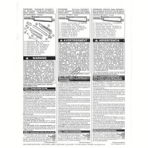 Tippmann 98 Flatline Platinum Series Barrel Parts and Manual ...