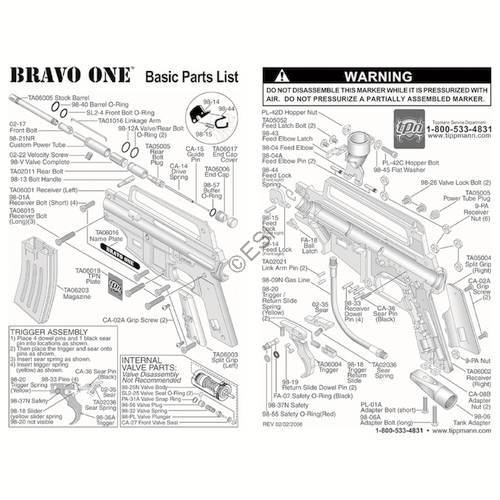Tippmann Bravo One Diagram – TippmannParts